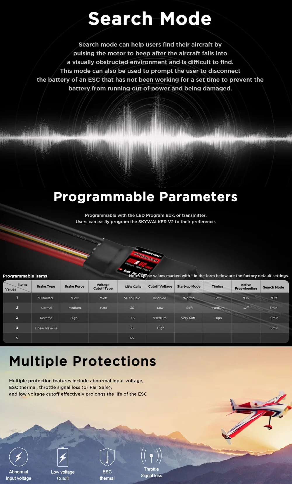 HOBBYWING SKYWALKER 40A 50A 80A 100A V2 ESC Speed Controller With UBEC T/XT60 Plug For RC Fixed ...