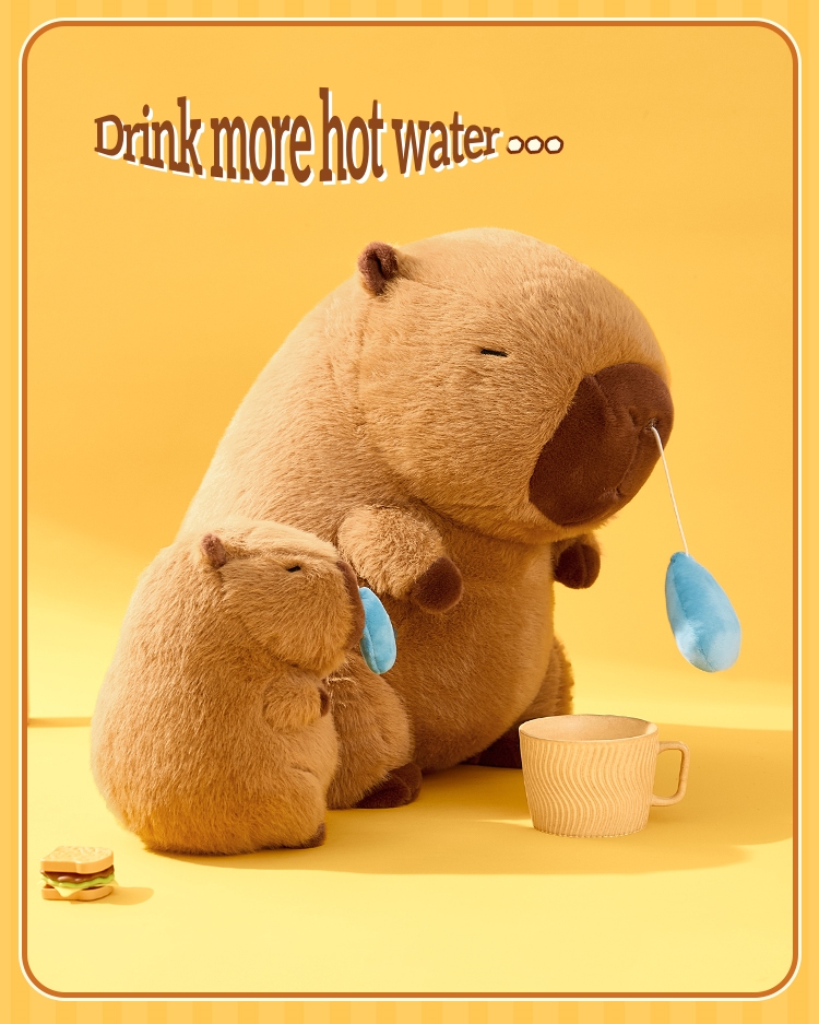 20cm/30cm Snotty Capybara Plush Toy with Automatic Retractable Snot ...