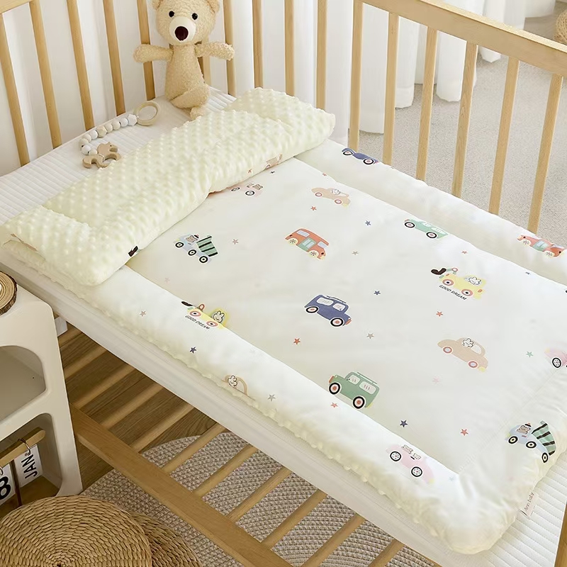 Crib soft Cotton pad Baby Cot Toto comforter Cushion Minky Dot kids bed ...
