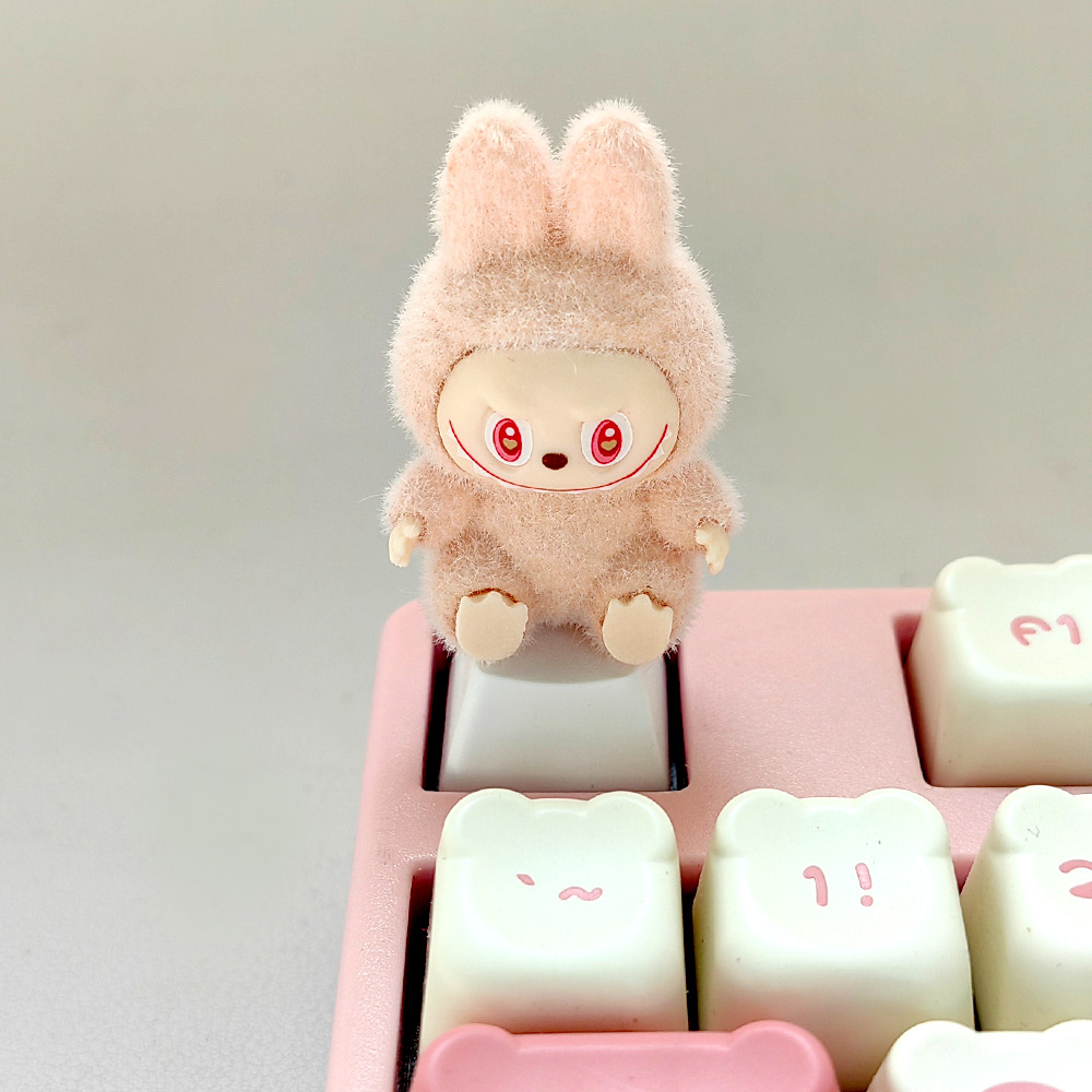 Labubu KEYCAPS Flocking Doll Button Mechanical Keyboard Dedicated ...