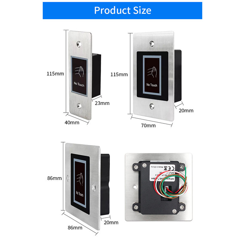 Metal Backlight Infrared Touchless Exit Release Switch Button No Touch ...