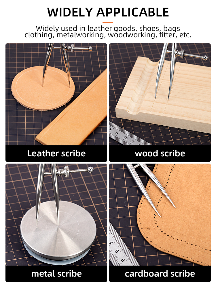 WUTA Adjustable Wing Divider Scriber Calliper Leather Compass Creaser ...