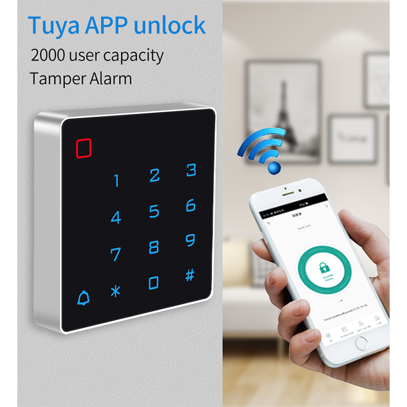Standalone WIFI Tuya Smart Life App Backlit Door Access Control Keypad EM Access Controller RFID ...