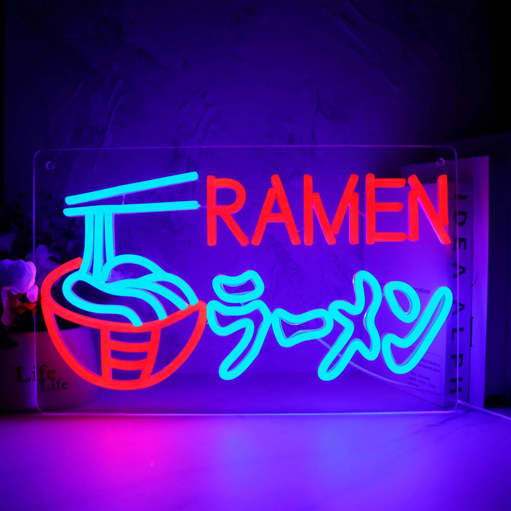 Ramen Neon Sign Led Neon Lights for Wall Decor Noodle Light Up Signs ...