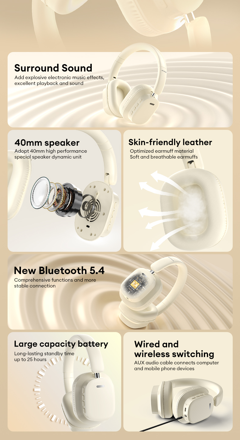 Hyundai HY-H08 Bluetooth Headphones Intelligent Wterproof HD Noise ...
