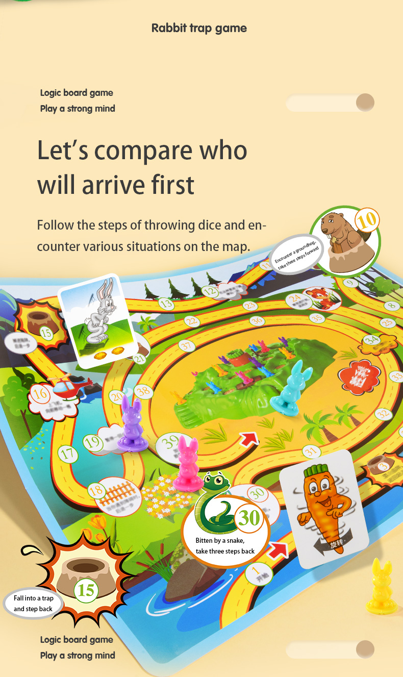 TEMI Funny Bunny Trap Board Games Puzzle Interactive Early Learning ...
