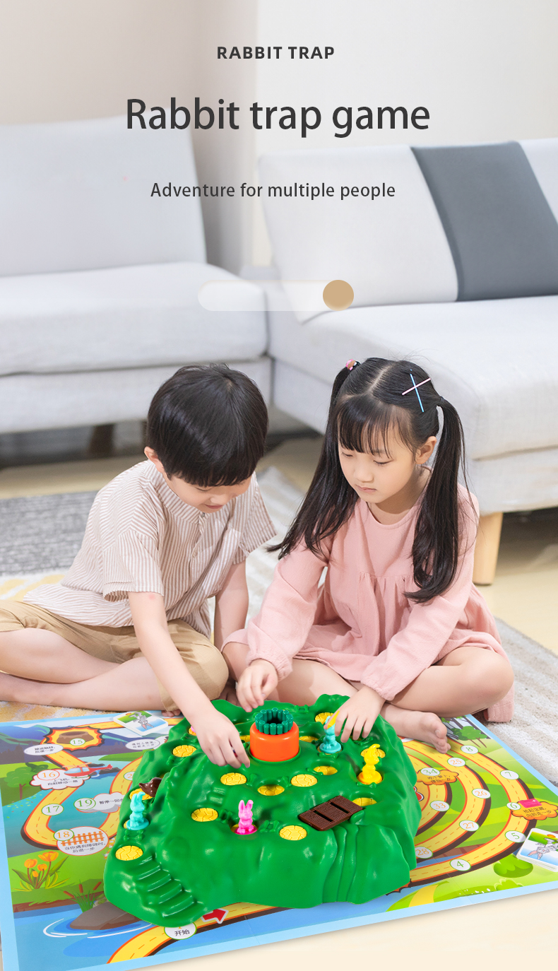 TEMI Hilarious Rabbit Trap Board Game Puzzle Interactive Early Learning ...
