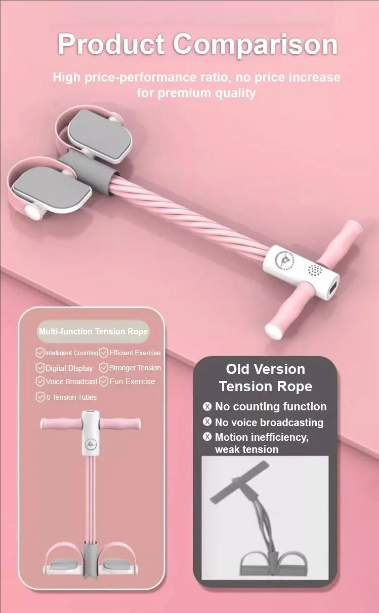 Multifunction Tension Rope Elastic Yoga Pedal Puller Resistance Rope ...