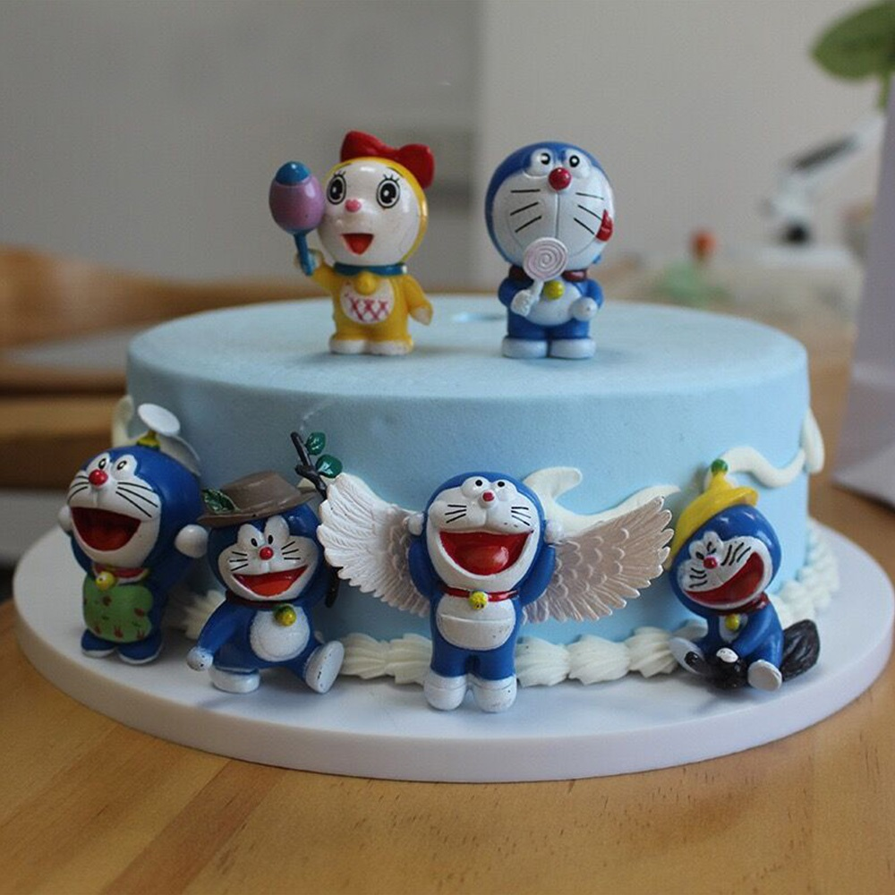 6Pcs 5cm Anime Doraemon Nobita Nobi Dorami Q Version Action Figure Cute ...