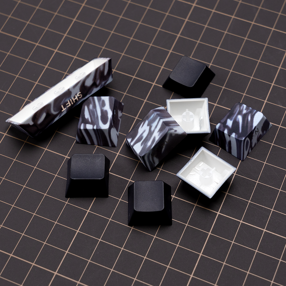 XVX Blue Sea Tide Cherry Profile Double shot 5-sided Dye-Sub PBT Keycap ...