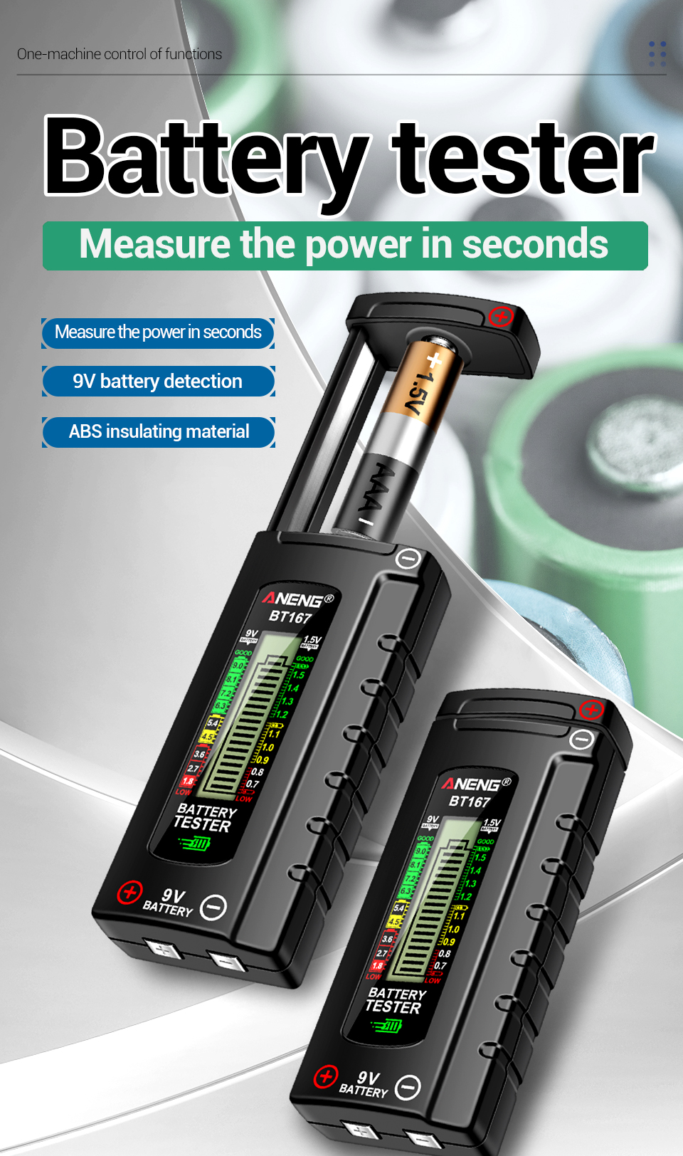 ANENG BT167 Battery Level Detector Multifunctional Quickly Measure ...