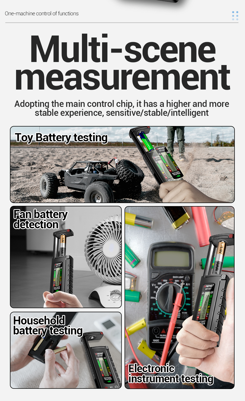 ANENG BT167 Battery Level Detector Multifunctional Quickly Measure ...