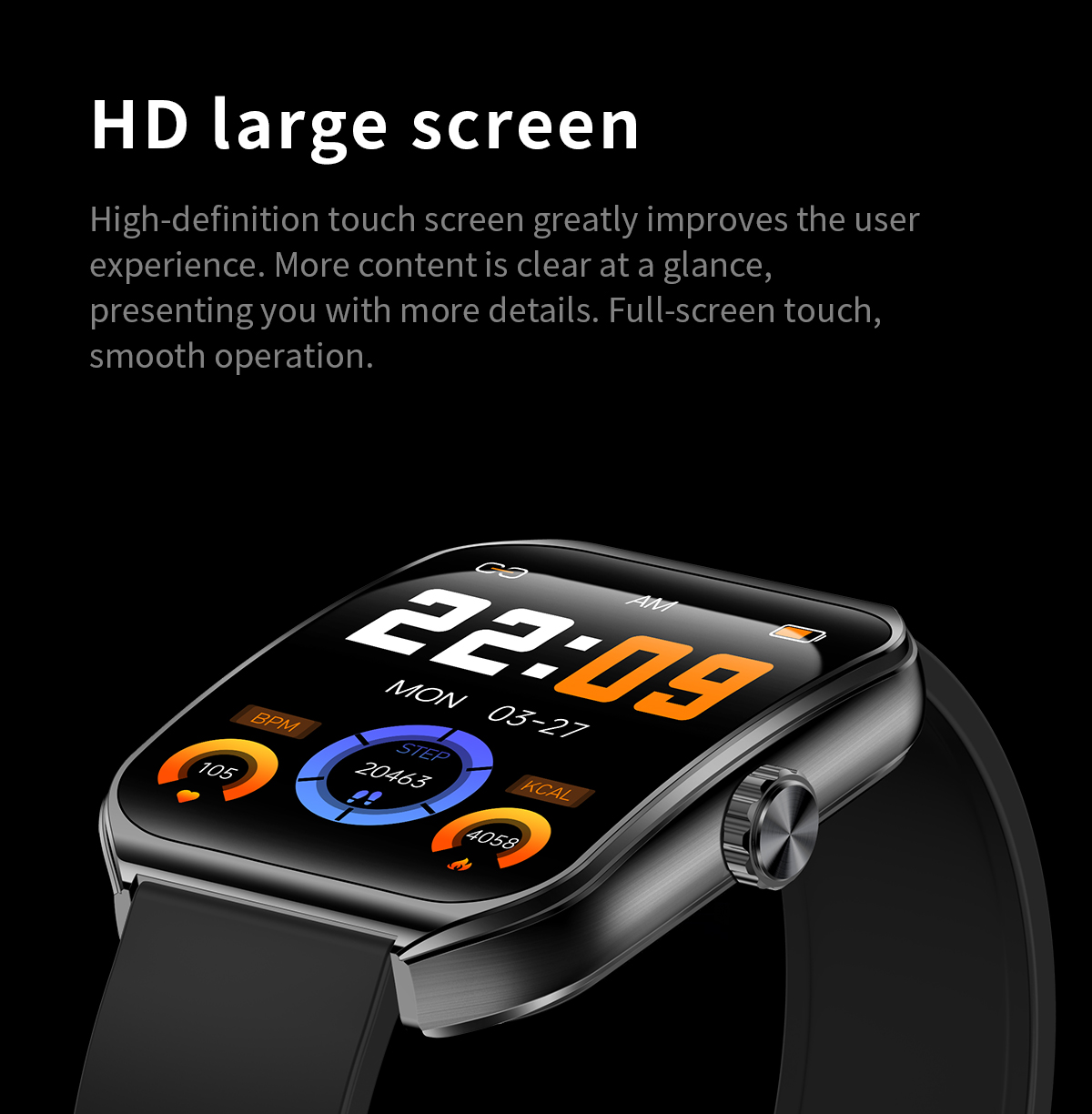 Aolon Curve2 Smart Watch 1.83" HD Curved Screen Bluetooth Call Reading ...