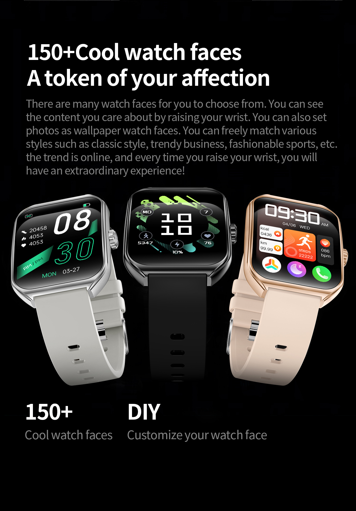 Aolon Curve2 Smart Watch 1.83" HD Curved Screen Bluetooth Call Reading ...