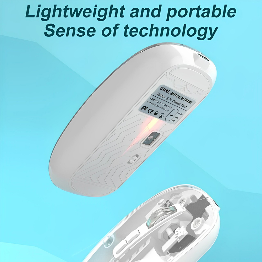 Transparent Bluetooth Wireless Mouse USB Silent Mice For Laptop iPad ...