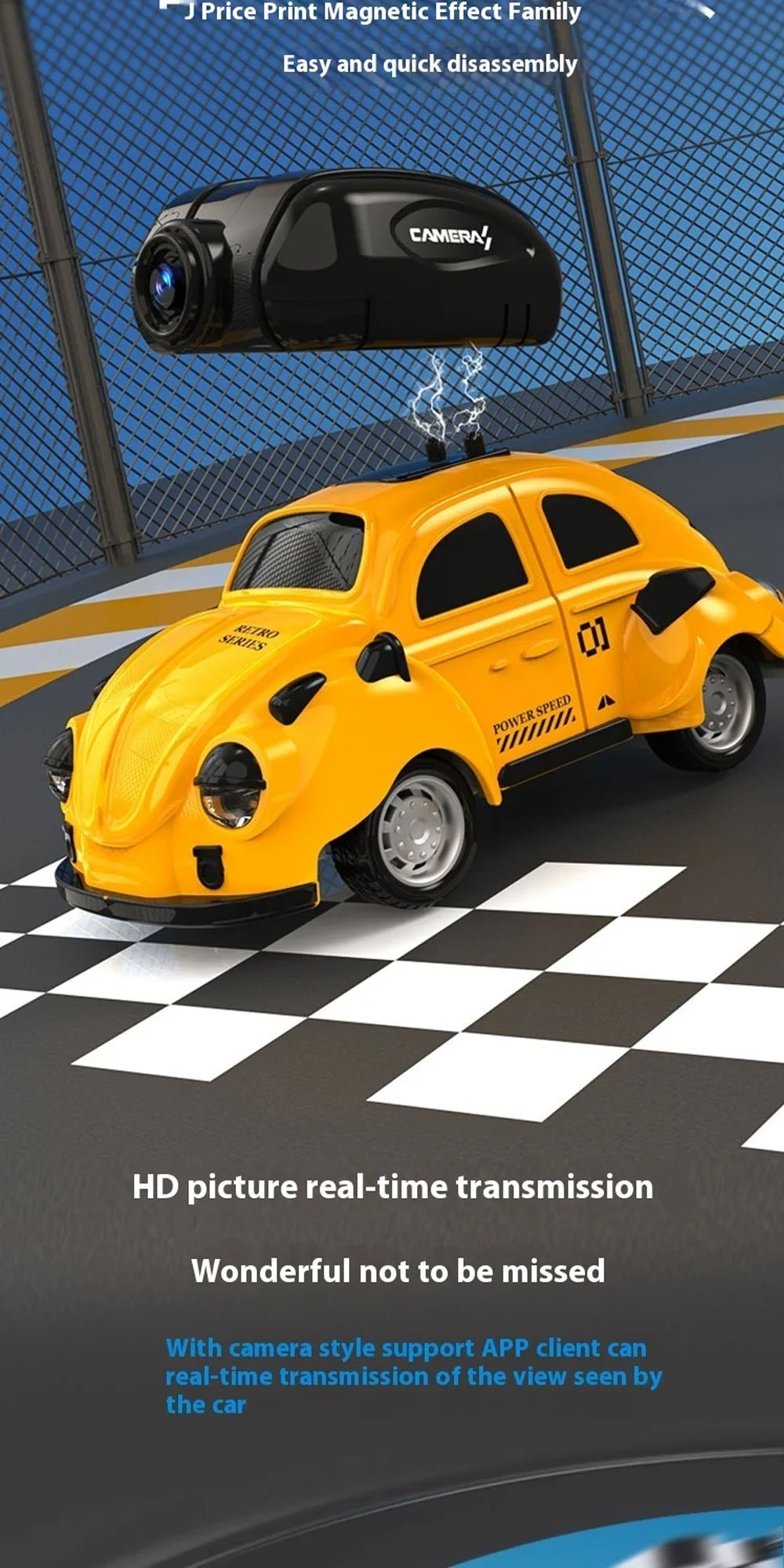 RC Mini Racing Car Camera Real Time Transmission 2.4G Remote Control ...