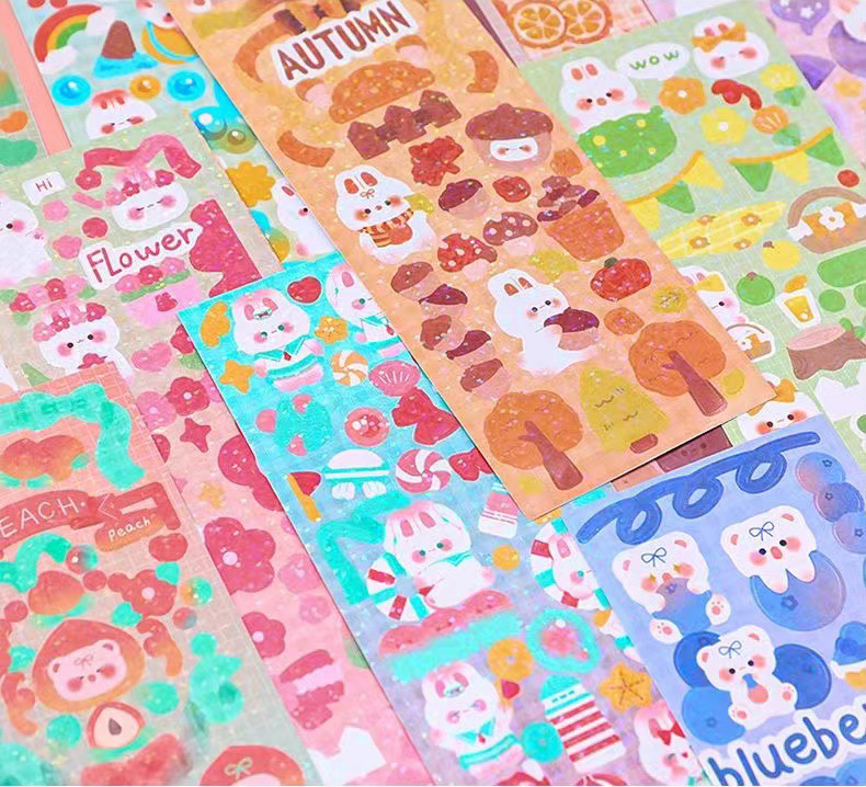 20/40/60Pcs Cute Guka Stickers Cartoon Laser Scrapbook Decoration ...