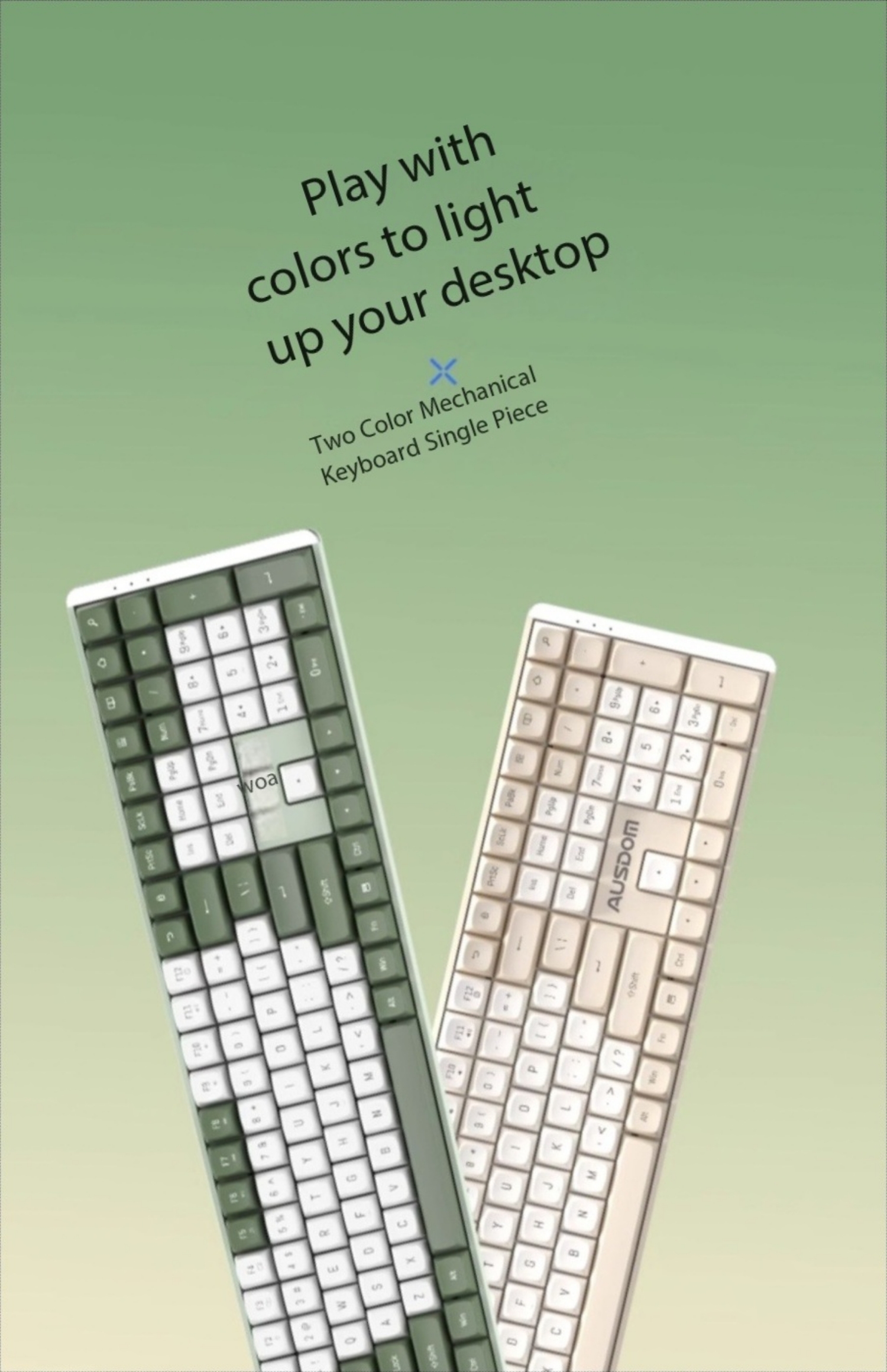 AUSDOM Hola111 Wireless Mechanical Keyboard and Mouse Set Office ...