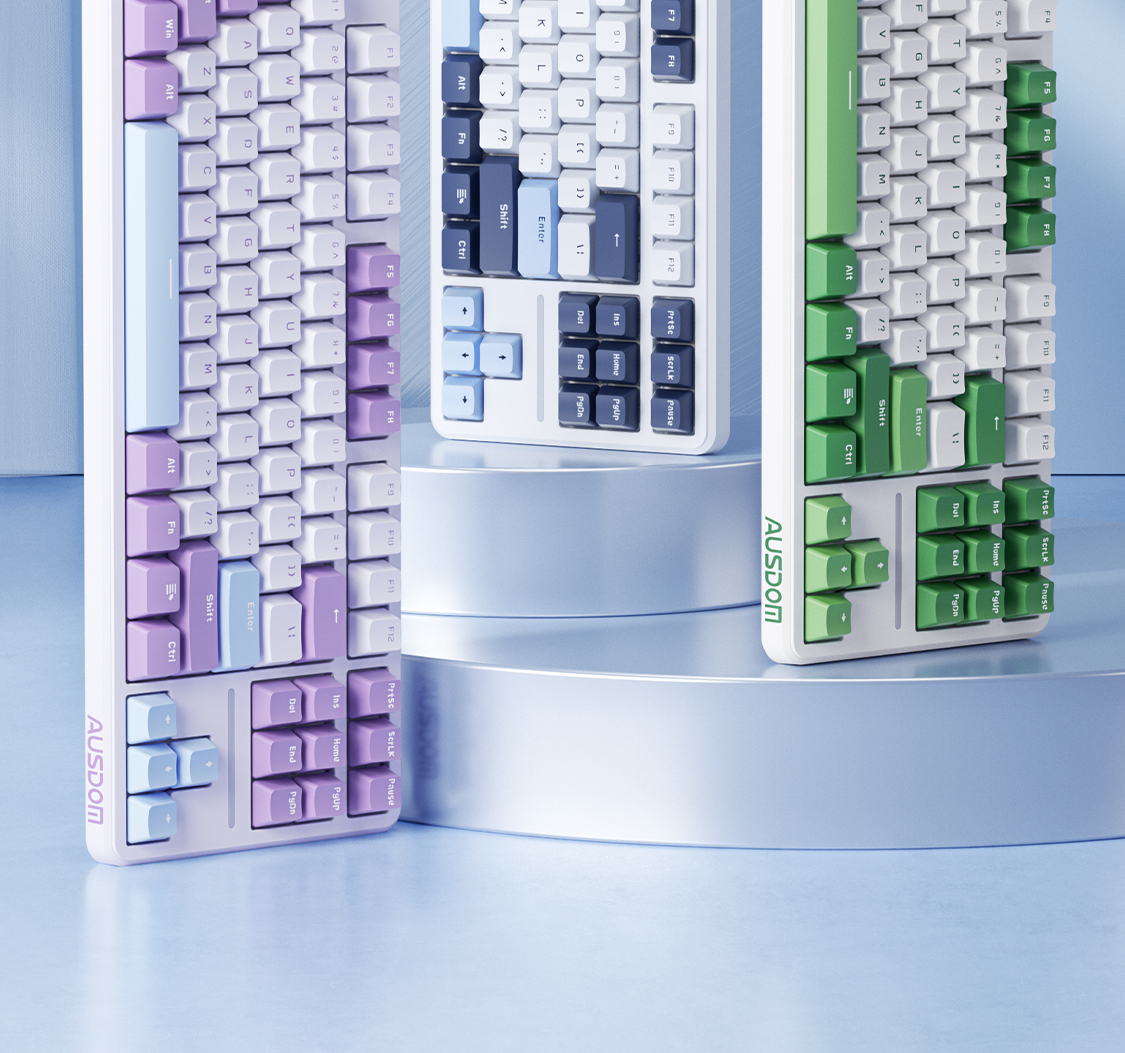 Ausdom Hola87 Red Axis Vintage Mechanical Keyboard the third mock ...