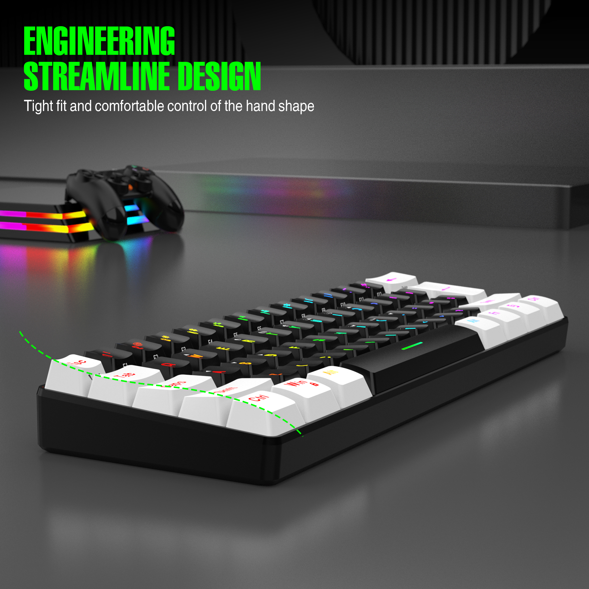 Mini Wired Keyboard Small Gaming Keyboard for Laptop RGB Backlight ...
