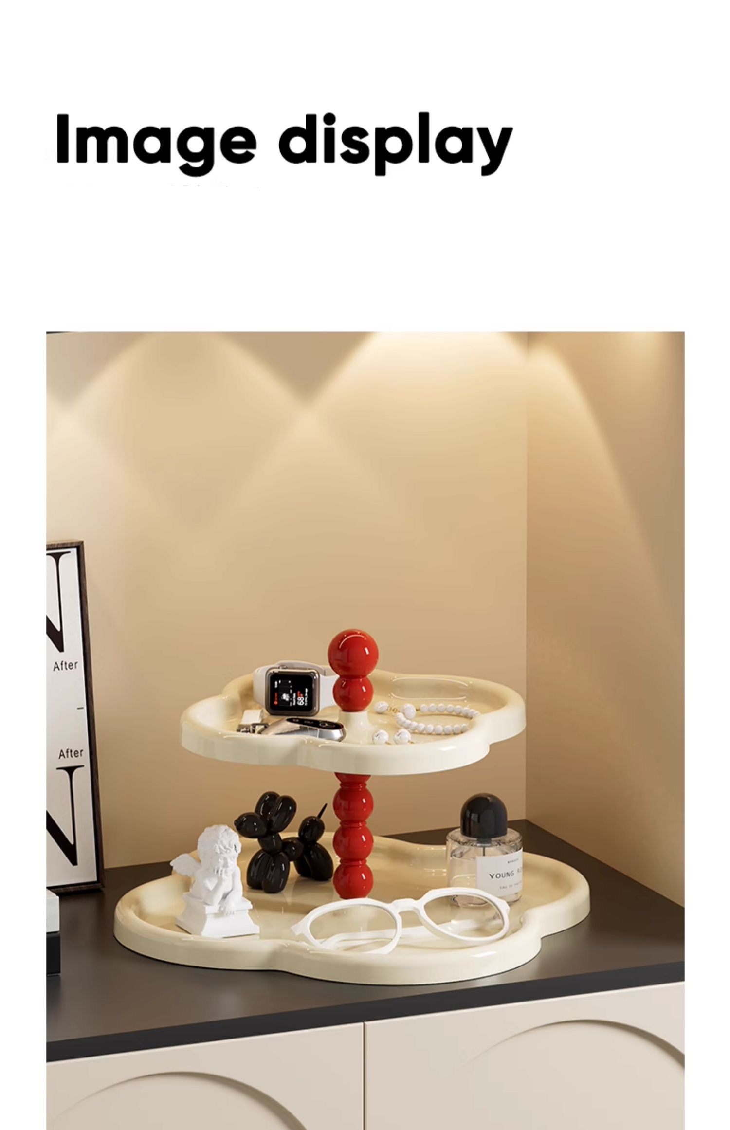 French Retro Tray 2/3 Layer Entrance key Storage Ornament Entry Tray ...