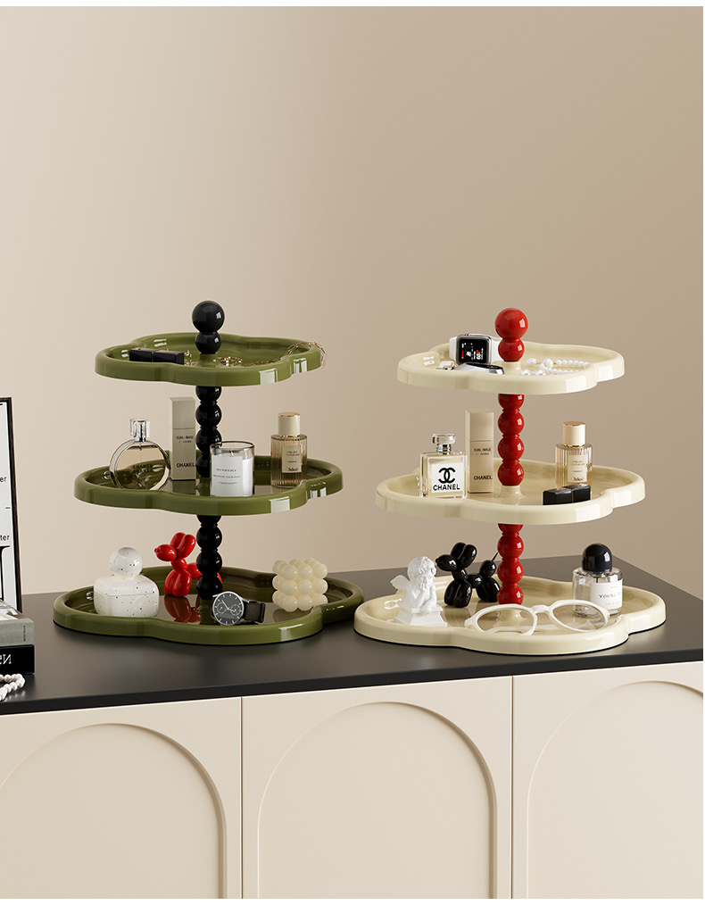 French Retro Tray 2/3 Layer Entrance key Storage Ornament Entry Tray ...