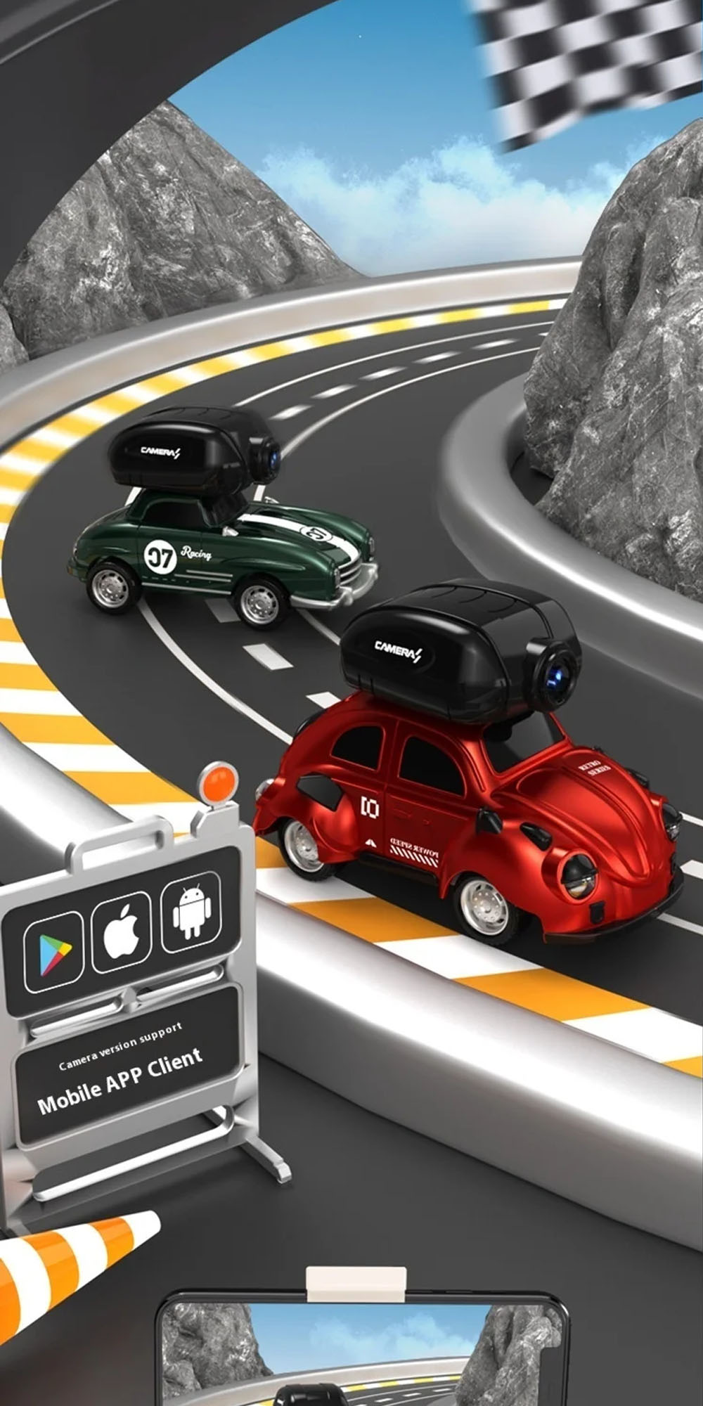 RC Mini Racing Car Camera Real Time Transmission 2.4G Remote Control ...