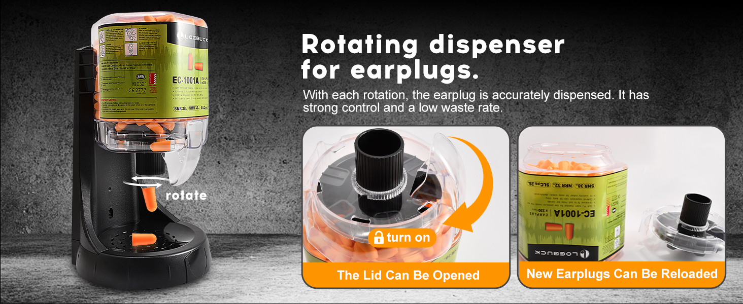 LOEBUCK Ear Plug Dispenser Station for Sound Suppression/Hearing ...