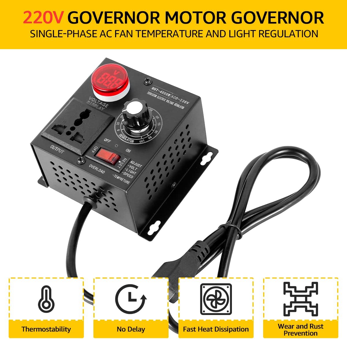Voltage regulator 220V 4000W universal motor variable speed regulator ...
