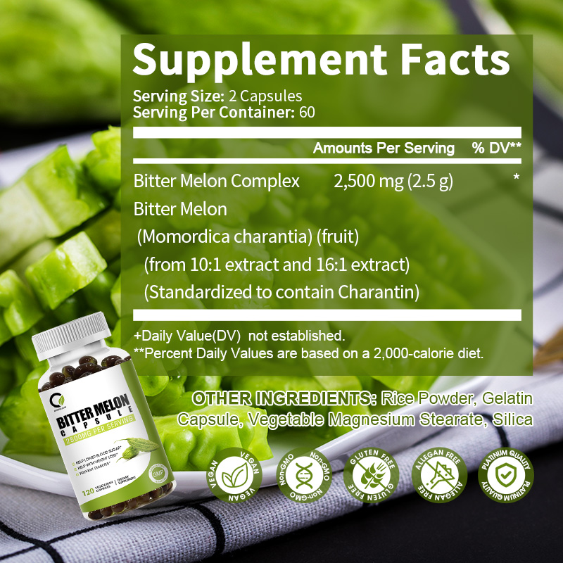 Orgeuos Bitter Melon Capsule 2500mg Help Slimming and Lower Blood Sugar ...