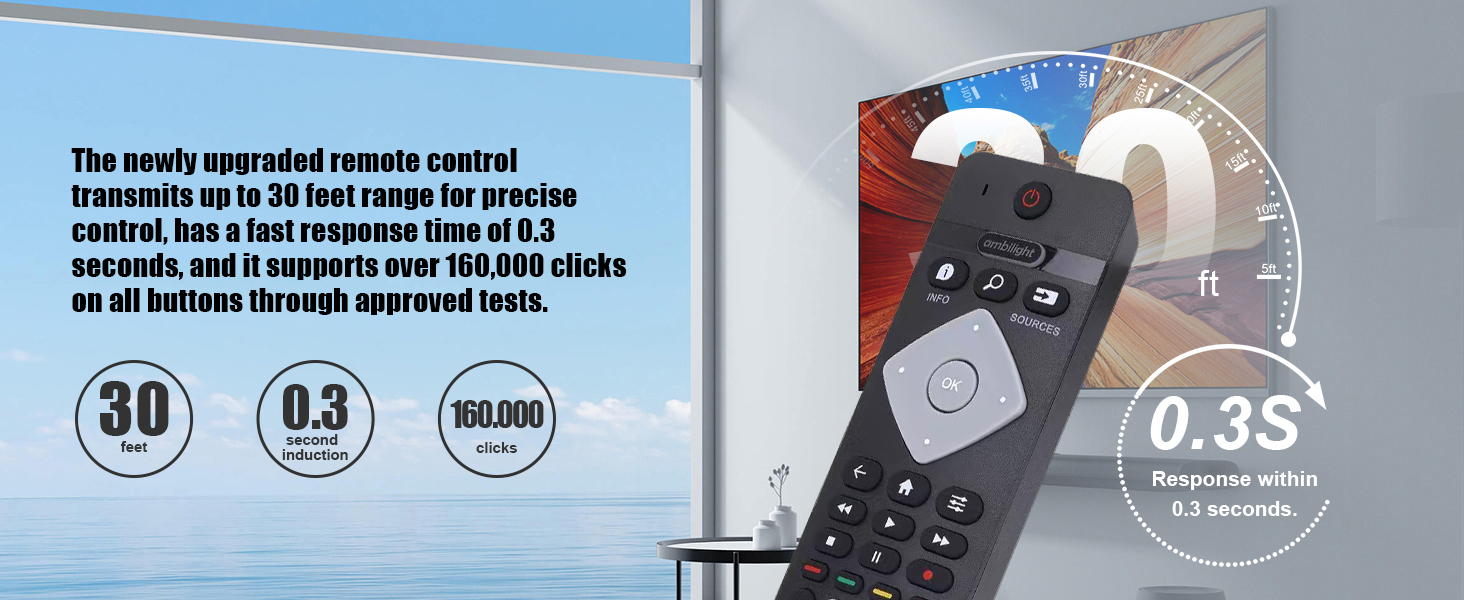 Universal Replacemen For Philips Smart TV Remote Control With Netflix ...
