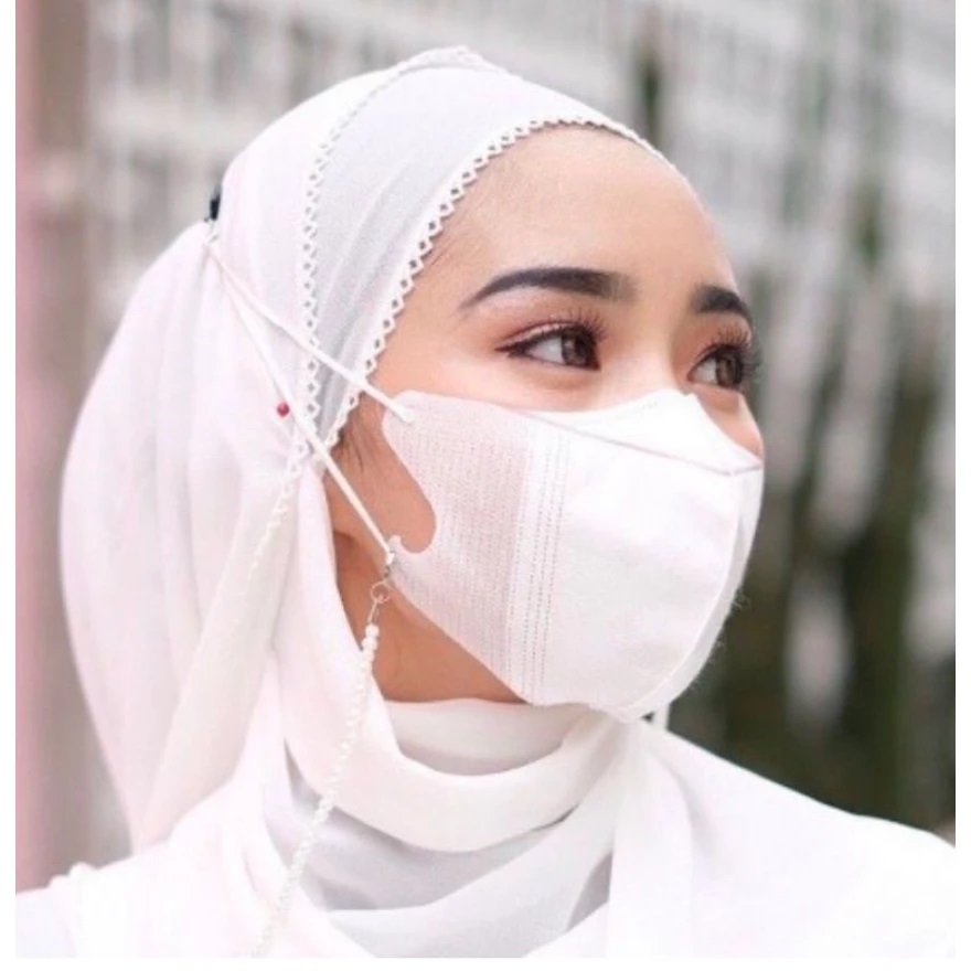 10pcs/pack Adult Headloop Hijab Mask Color Earloop Muslim Hitam Face ...