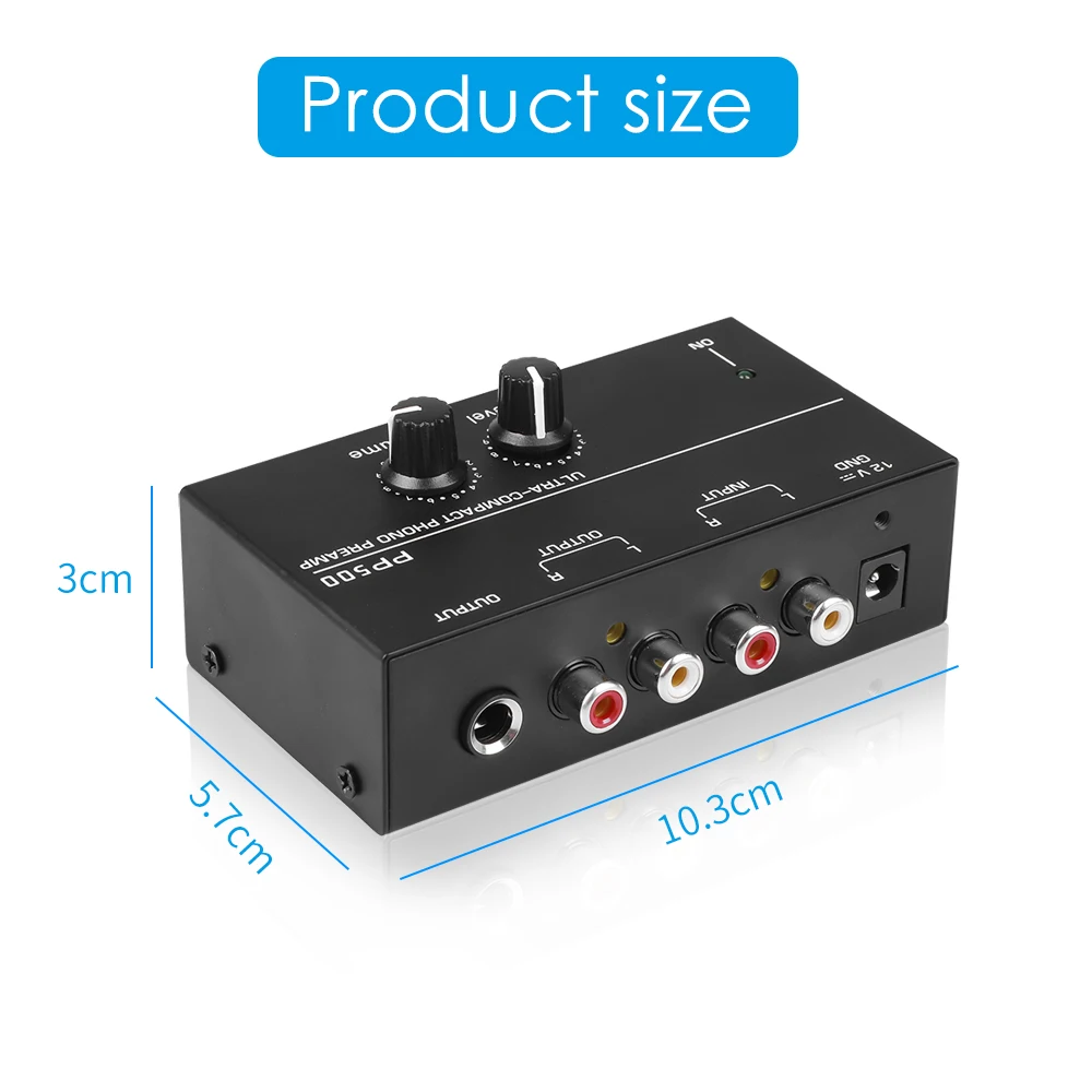 Phono Preamp pre Amp Preamplifier with Level Volume Control RCA Input ...