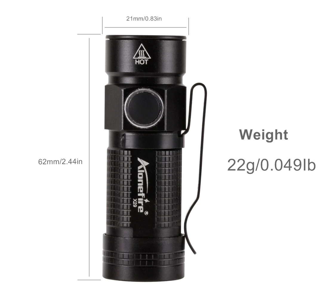 Alonefire LED Portable Mini LED Flashlight 12Hr Long Endurance Fishing ...