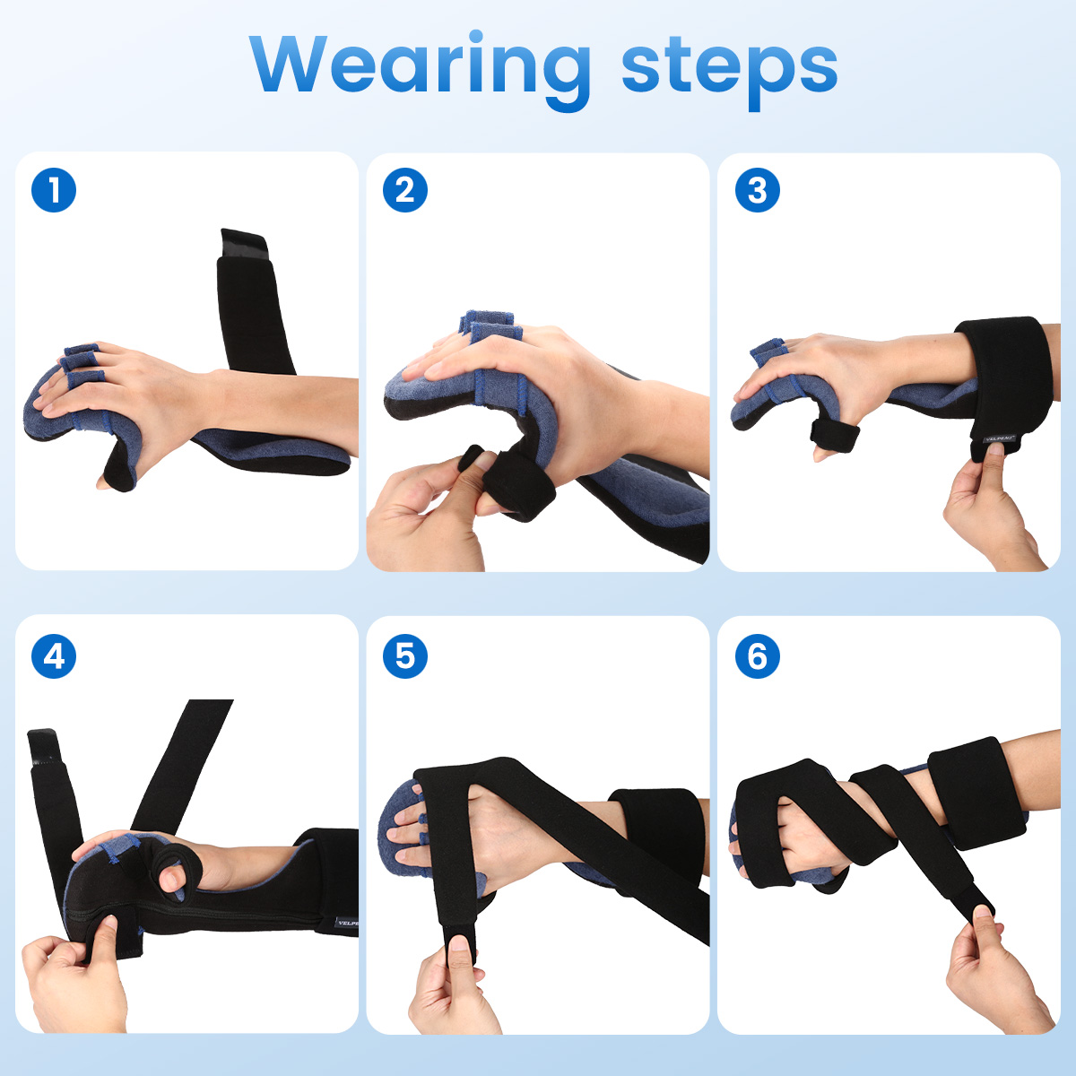 VELPEAU Stroke Resting Hand Splint Night Immobilizer Wrist Brace with ...