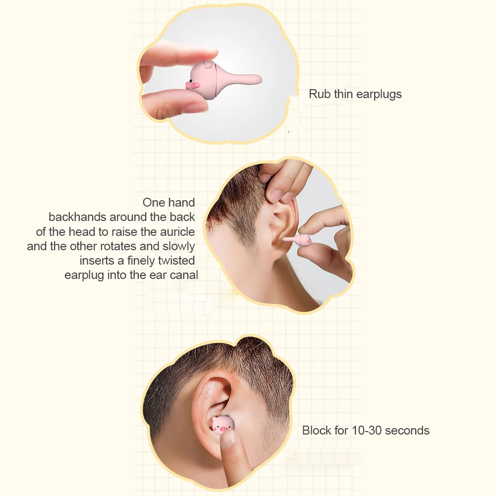 Cartoon Animal Earplugs for Sleeping - Soft Hypoallergenic Noise ...