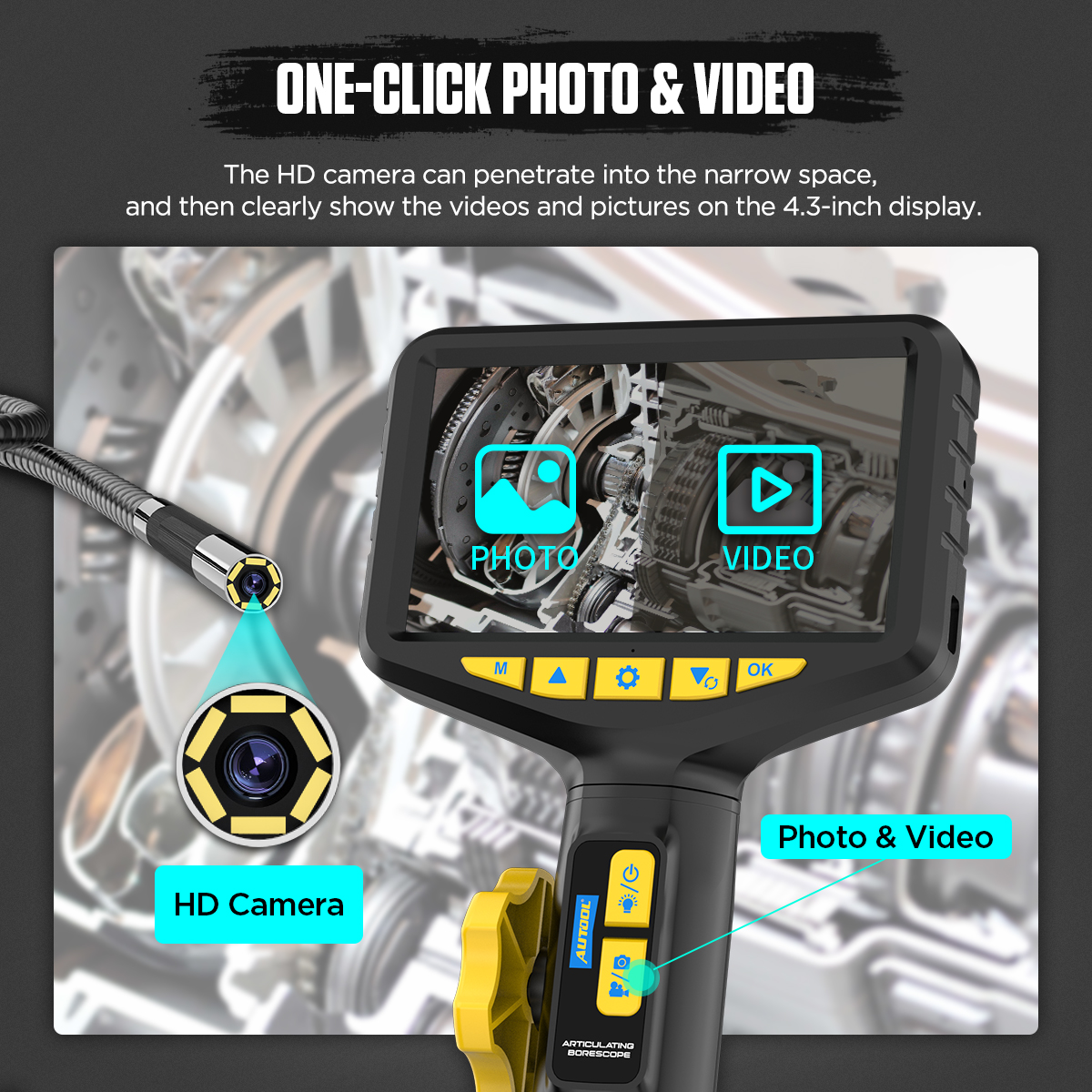 【Local Stock】AUTOOL Endoscope Camera SVB305 Articulating Video ...