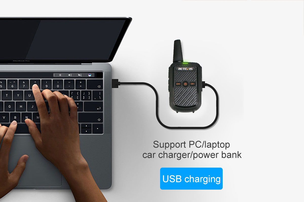 Retevis RT15 Mini Lightweight Business FRS/PMR446 Rechargeable VOX Lock ...