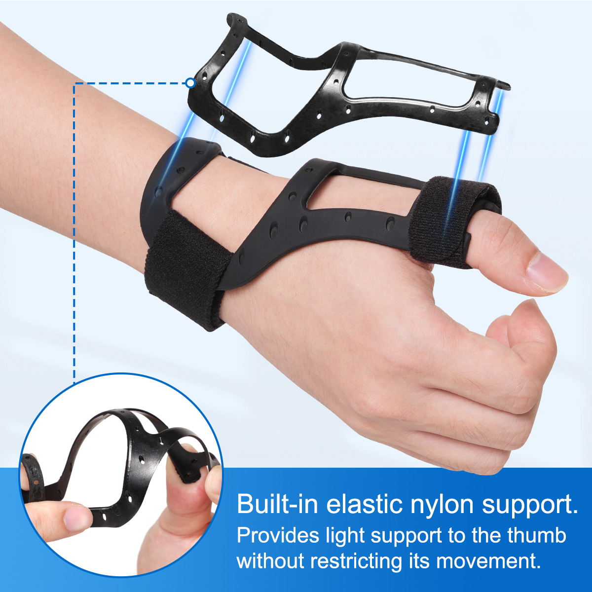 VELPEAU Silicone Thumb Support Brace -Waterproof Semi-rigid Stabilizer ...