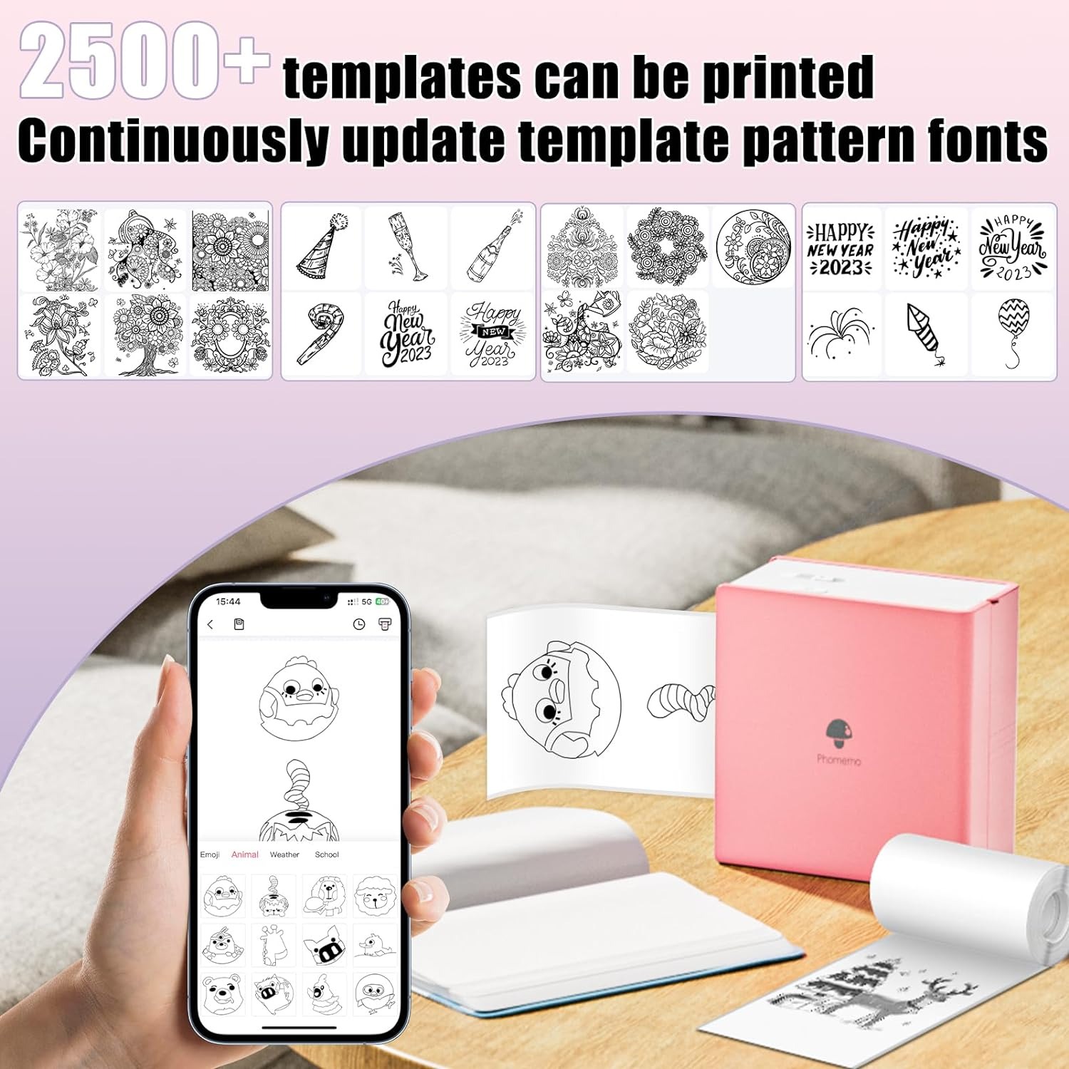 Phomemo 50mm Thermal Label Sticker For T02 M02 M03/M04 241BT Printer(3 ...