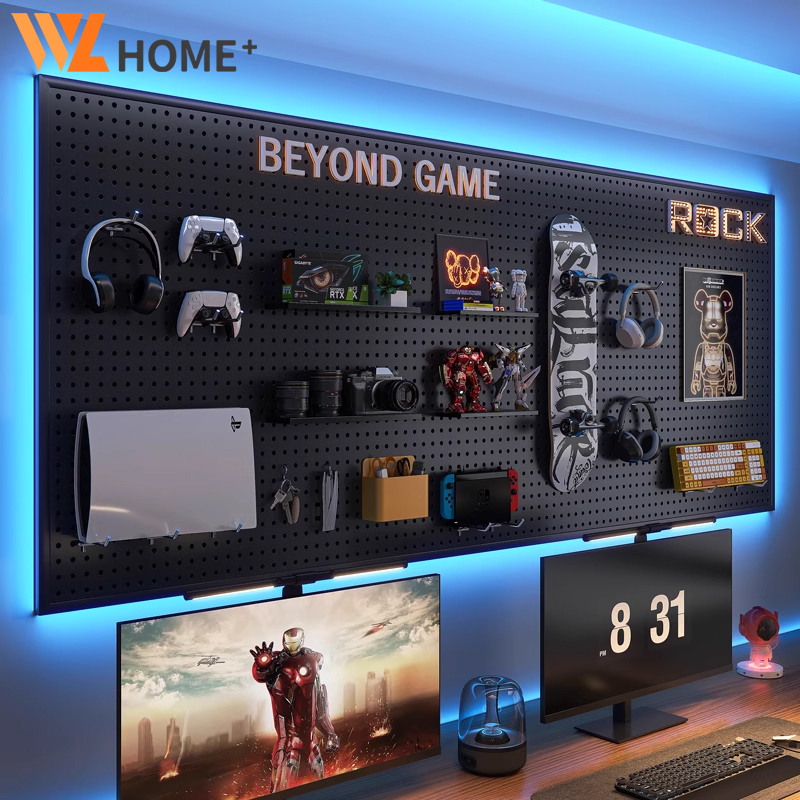 Gaming Table Rack DIY Shelf Pegboard Rack Board Wall Storage Shelf ...