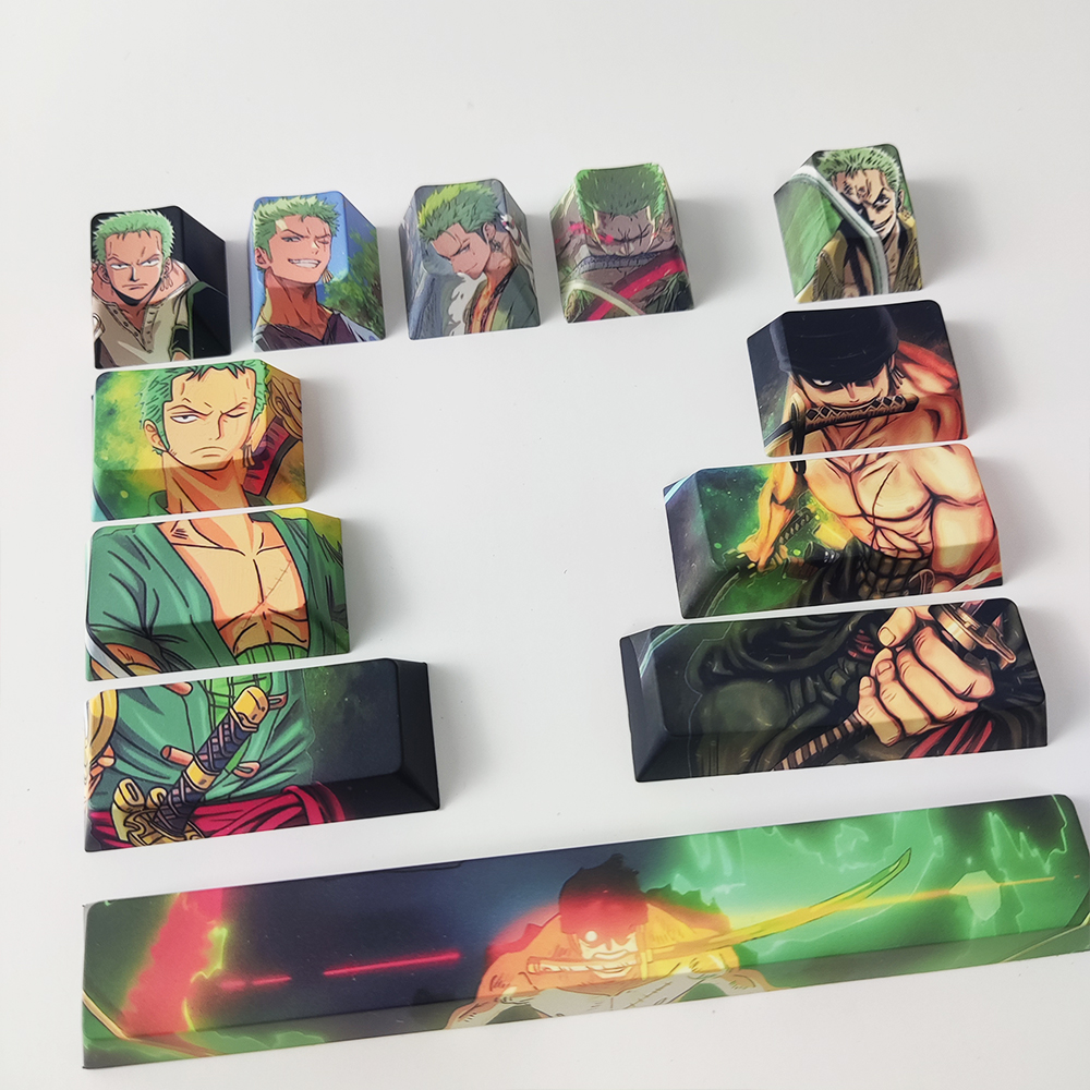 8/12pcs Luffy Keycaps Cherry Profile PBT Dye Sublimation One Piece Nika ...