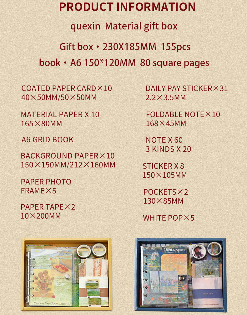 Vintage Aesthetic Scrapbook Kit, 150 Pcs Scrapbooking Supplies Kit for ...