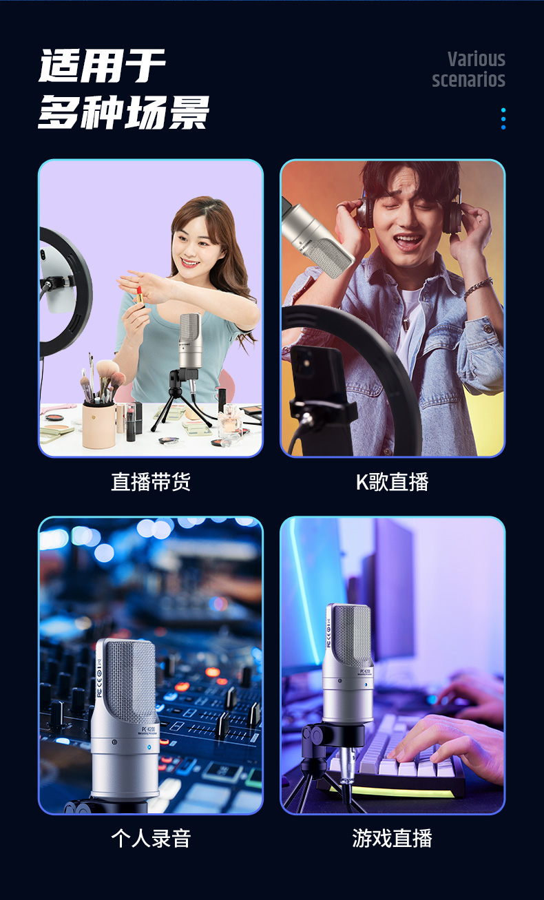 Talstar PC-K200 condenser microphone, dedicated condenser microphone ...