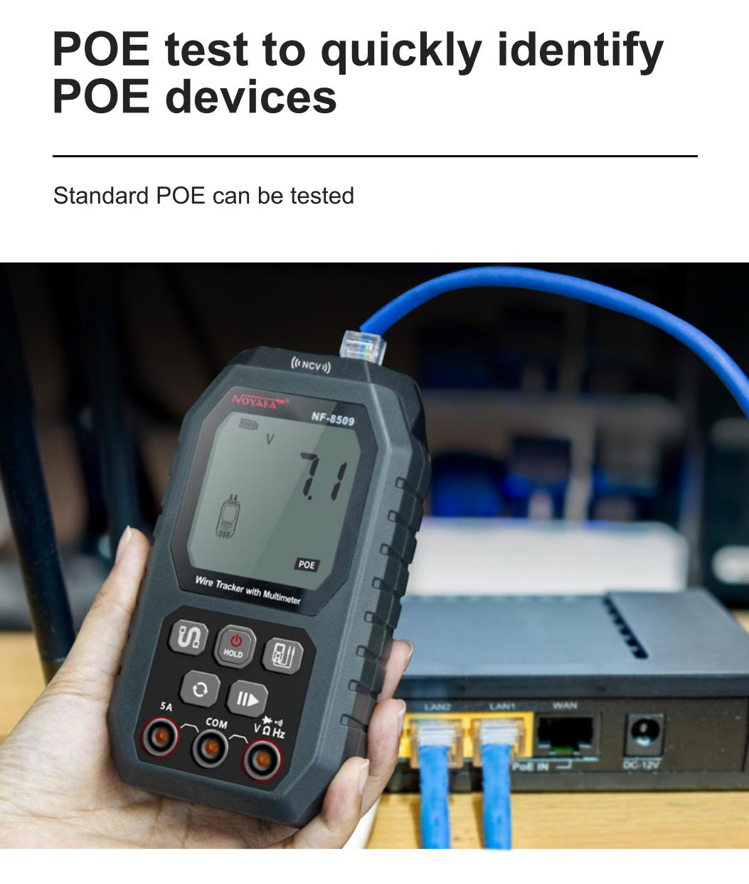 NOYAFA 2 in 1 Network Cable Tester & Digital Multimeter NF-8509 Cable ...