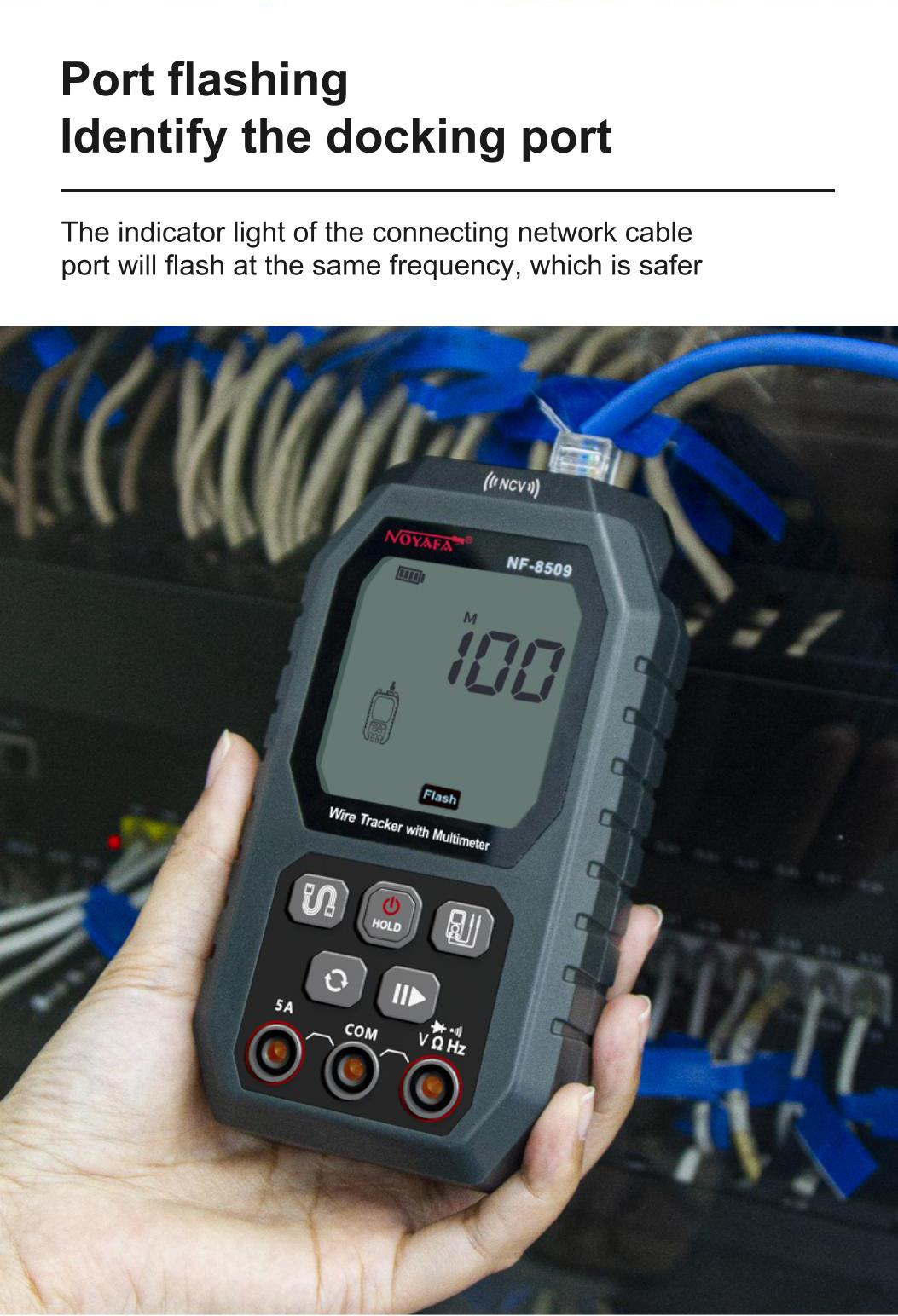 NOYAFA 2 in 1 Network Cable Tester & Digital Multimeter NF-8509 Cable ...