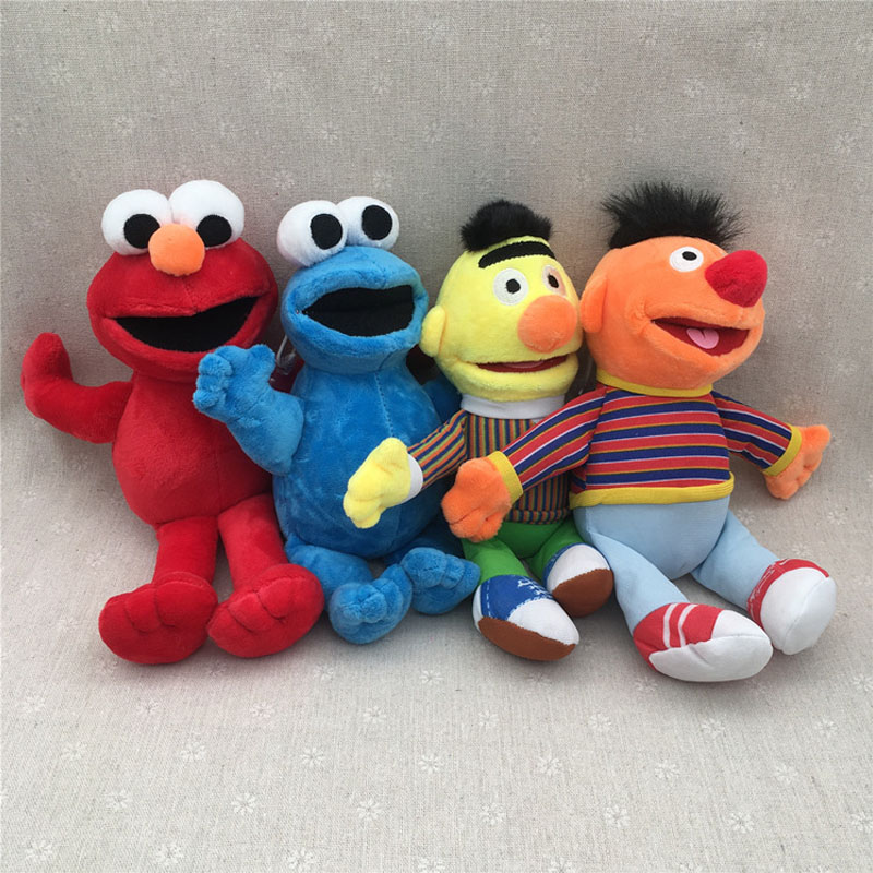 4 Style 25cm Cartoon Sesame Street Plush Toys Cute ELMO Plushie Big ...