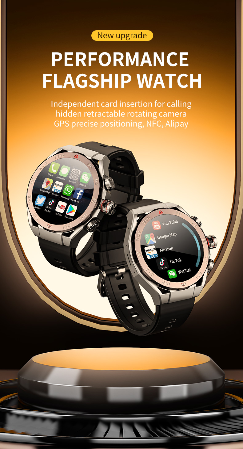 Google Play 1.43-inch 4G Network SIM Card Smart Watch 2MP Camera GPS ...