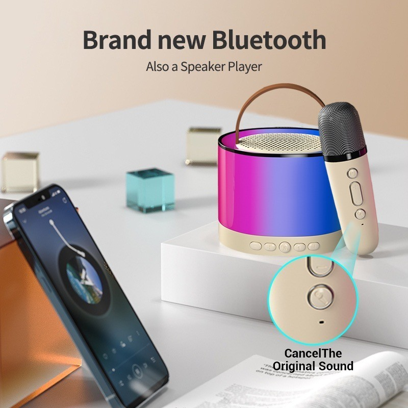 Mini karaoke K12 wireless speaker bluetooth microphone home KTV ...