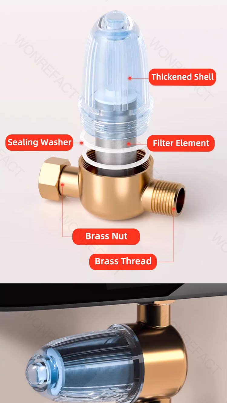 Bathroom Water Heater Sediment Filter Element Detachable Stainless ...